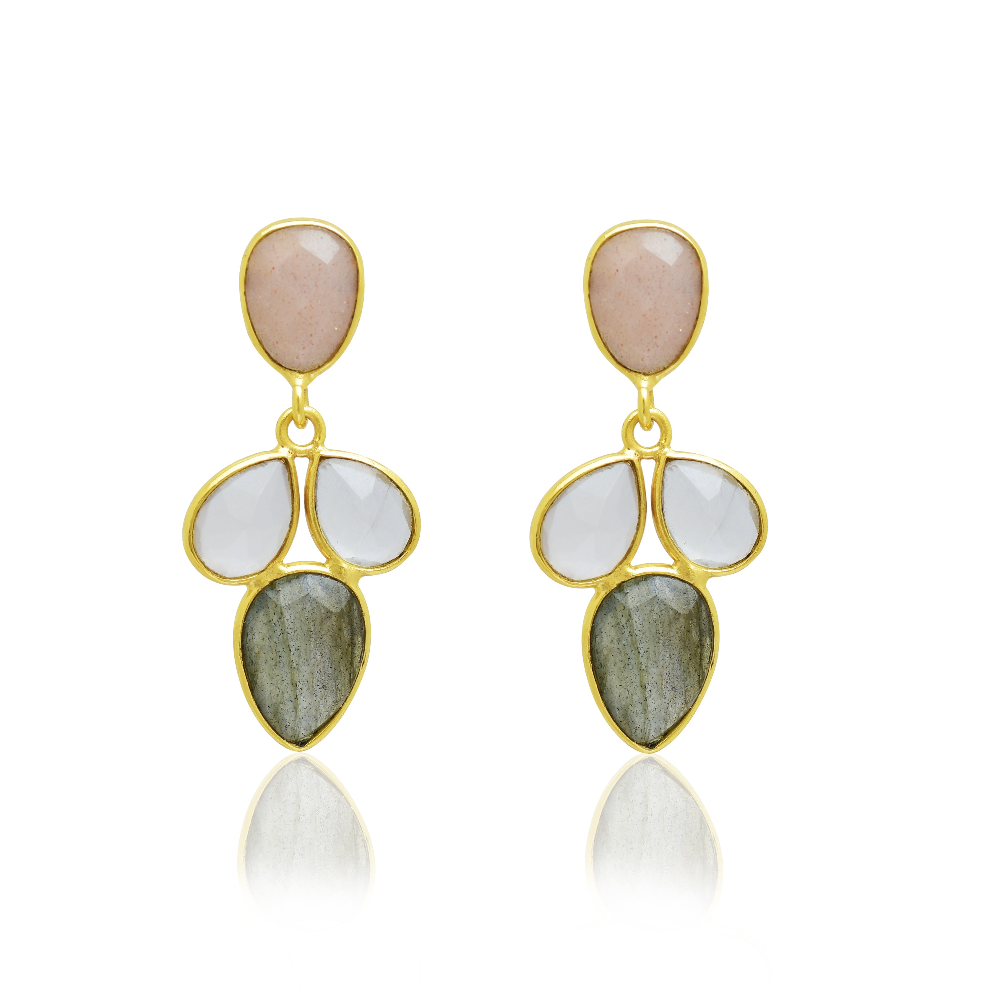 Ora Luzia Statement Gemstone Earrings – Multi Gem – Susan Rose
